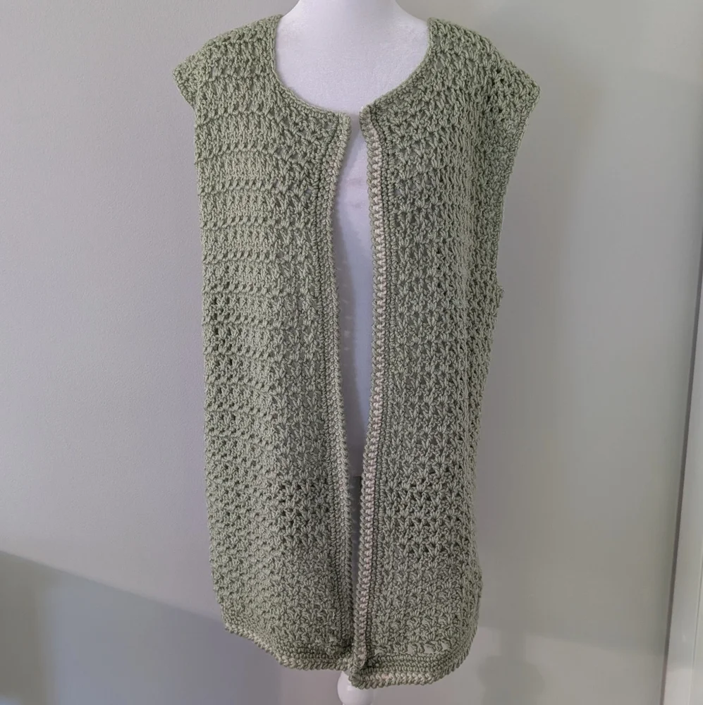 unbranded | Tops | Vintage Womens Handmade Crocheted Sweater Vest Boho ...